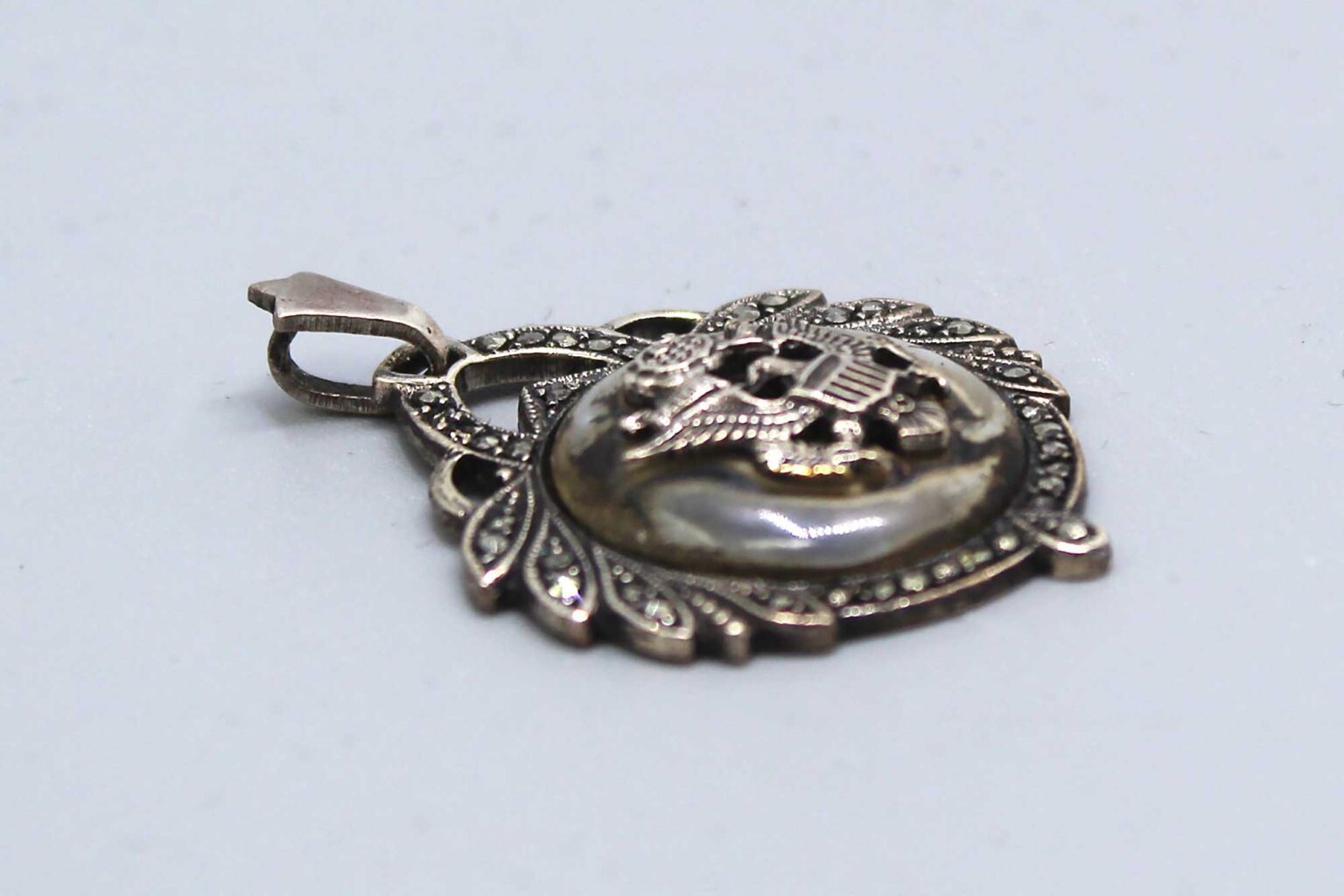 Army Sweetheart Pendant - Sterling . FLU4755 - Time Traveler Militaria