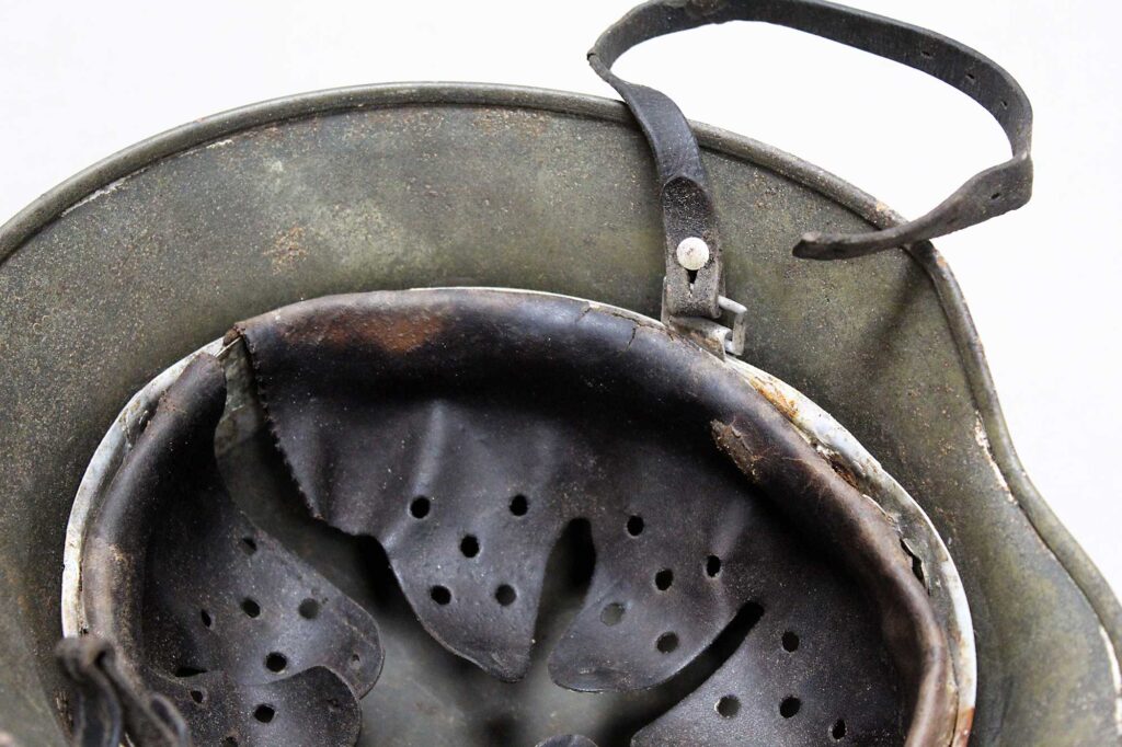 WW2 German SS Snow Camo Combat Helmet . HG4089cxa - Time Traveler Militaria