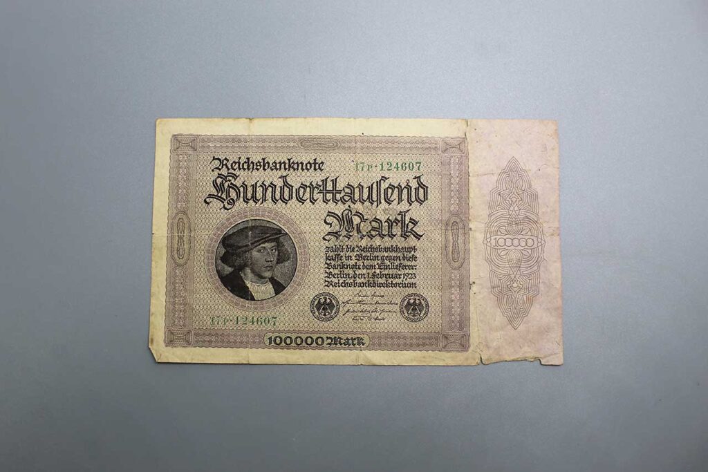 Imperial German 100000 Reichsbanknote 1923 . COIN490 - Time Traveler ...
