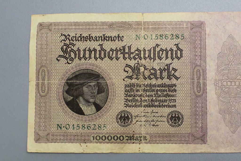 Imperial German 100000 Reichsbanknote 1923 . COIN491 - Time Traveler ...