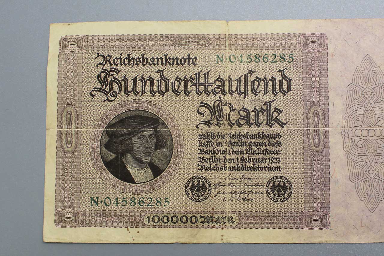 Imperial German 100000 Reichsbanknote 1923 . COIN491 - Time Traveler ...