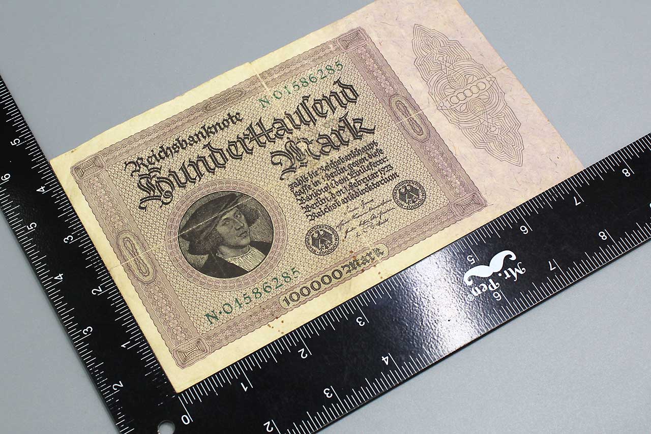 Imperial German 100000 Reichsbanknote 1923 . COIN491 - Time Traveler ...