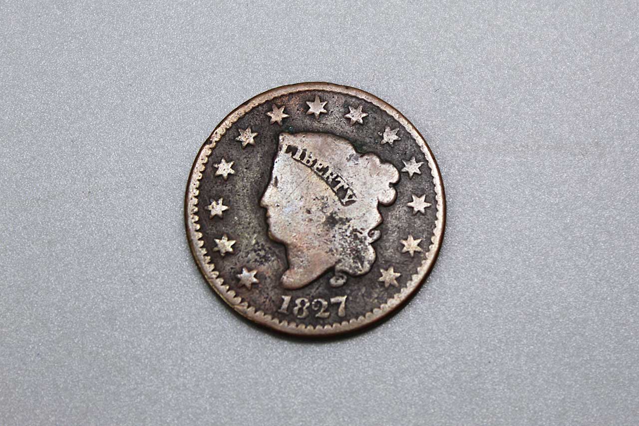 1827 US Coronet Liberty Head Large Cent . COIN222 - Time Traveler Militaria