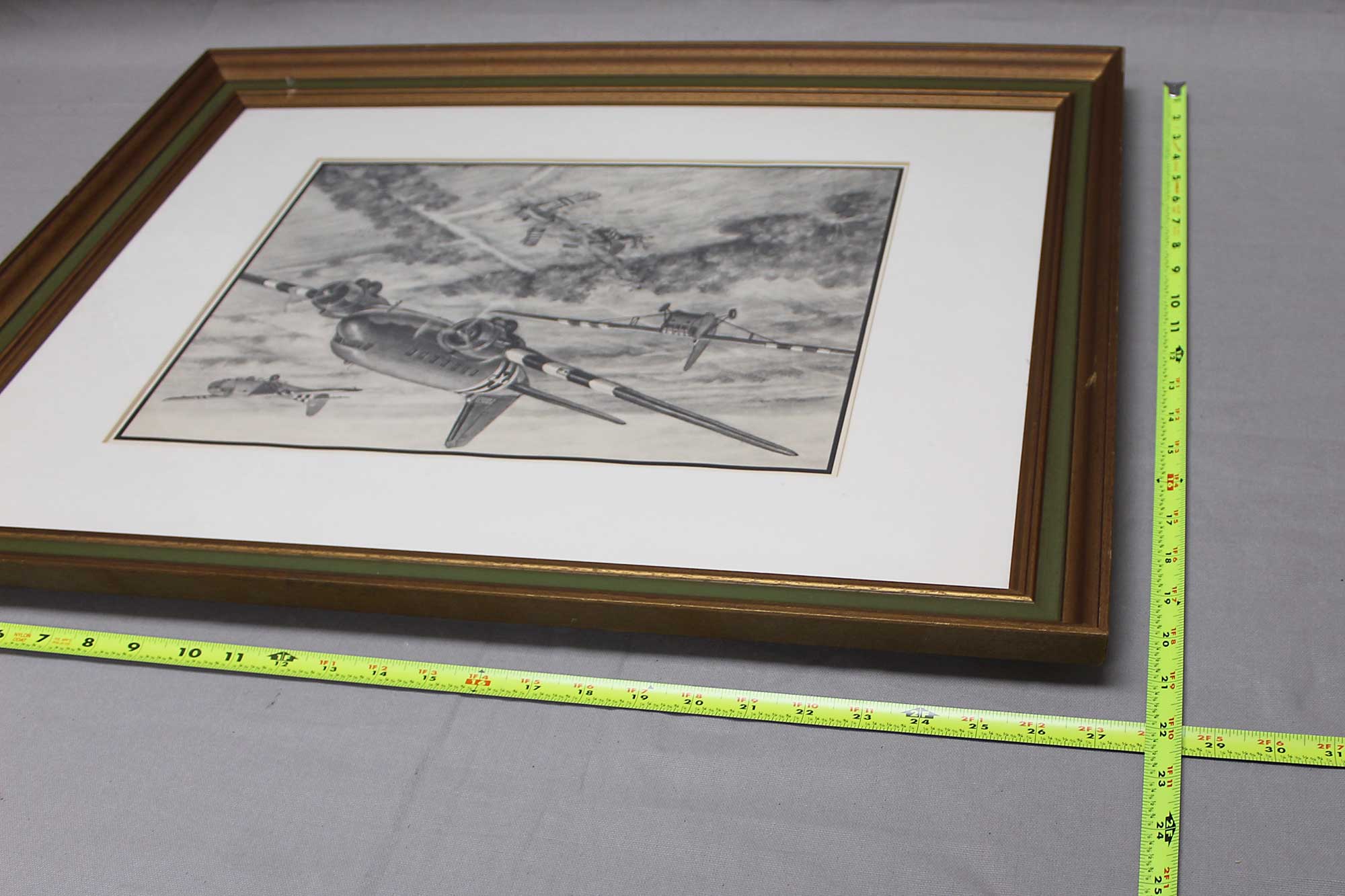 Framed Glider Illustration Signed Ken Fox 1977 . FLU1971 - Time ...