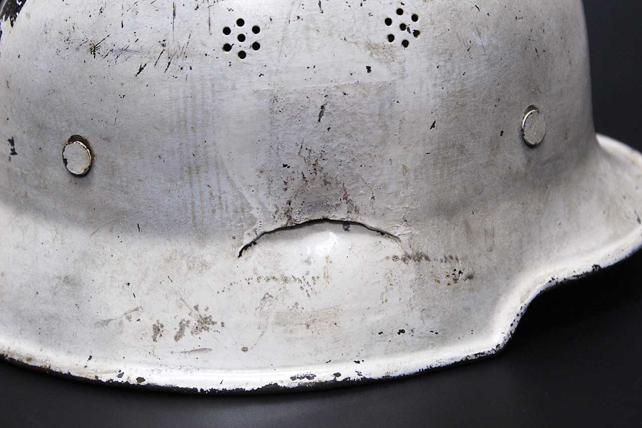 WW2 German Fireman Helmet White Overpaint . HG1506 - Time Traveler ...