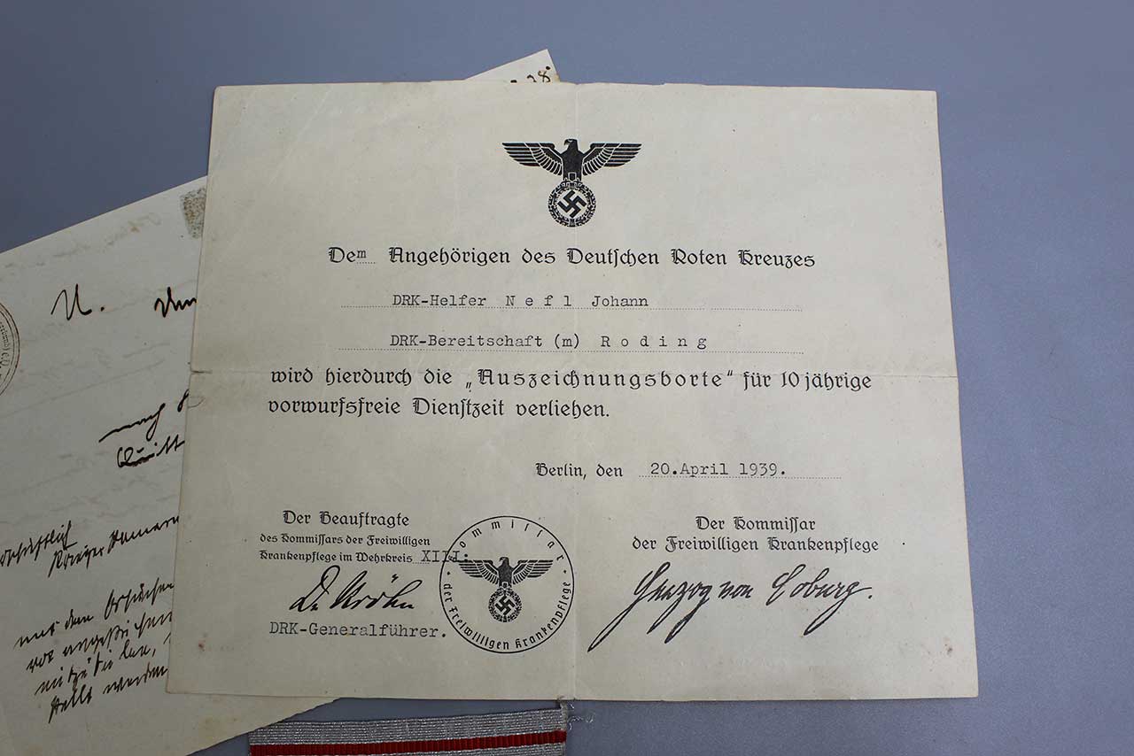WW2 German Red Cross Certificate and Letter . GD1019 - Time Traveler ...
