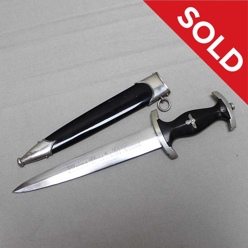 Sold(JP)WW2 German SS Dagger Ground Rohm . D2112 - Time Traveler Militaria